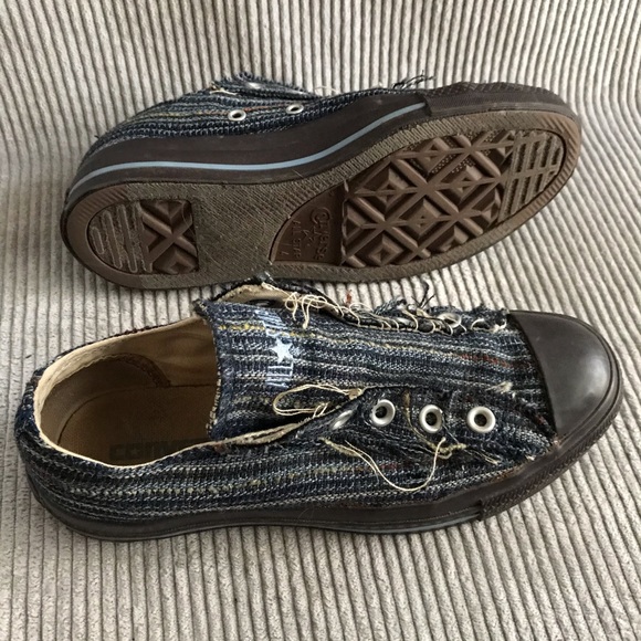 Converse | Shoes | Converse All Stars Low Top Sneakers Brown Blue Tweed ...